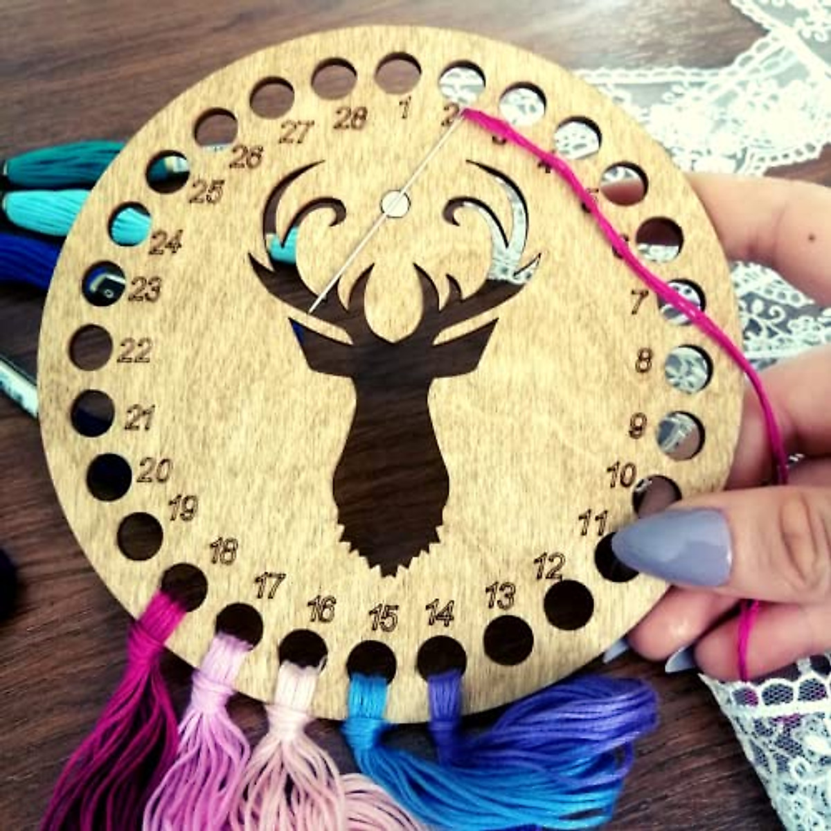 Lonjew Embroidery Floss Sorter, Organizer with Needle Holder Magnet, Cross Stitch Threads Organizer Keeps (Design15)