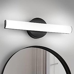 FOLKSMATE Modern Dimmable LED Vanity Light Bar Lighting Fixtures, 15.9 Inch LED Bathroom Light Fixture Over Mirror, 15W 1300LM Daylight White 5000K Wall Sconces Lighting, Black Bath Light Bar