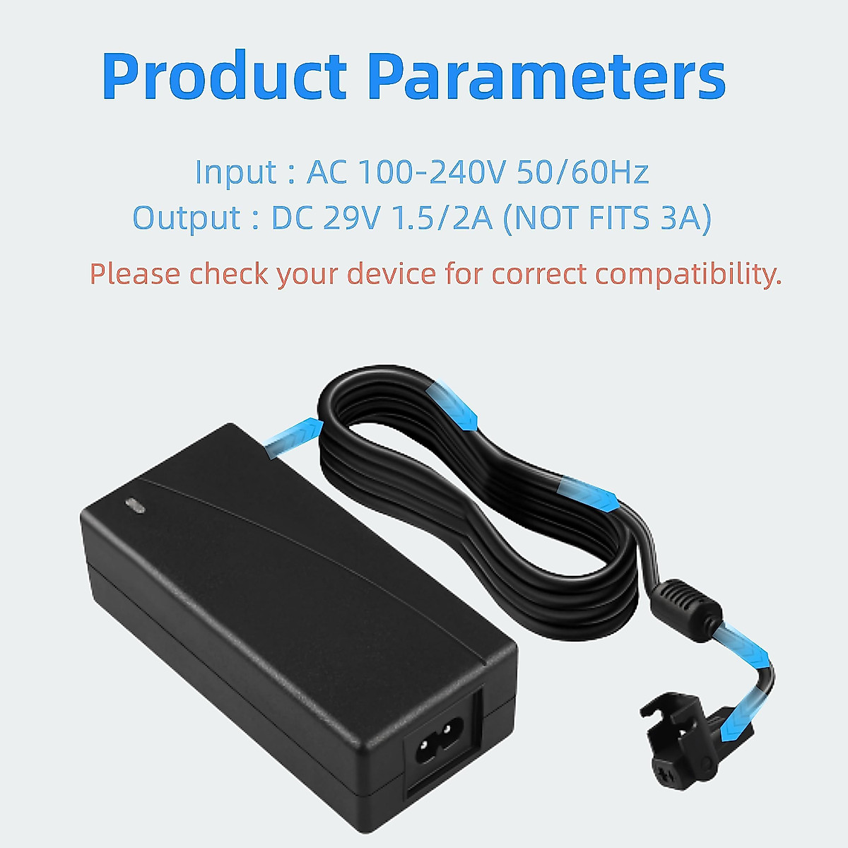 BXIZXD Power Recliner Power Supply, AC/DC Switching Power Supply Transformer 29V 2A Adapter with AC Power Cord and Motor Cable, Compatible with Lift Chair or Power Recliner