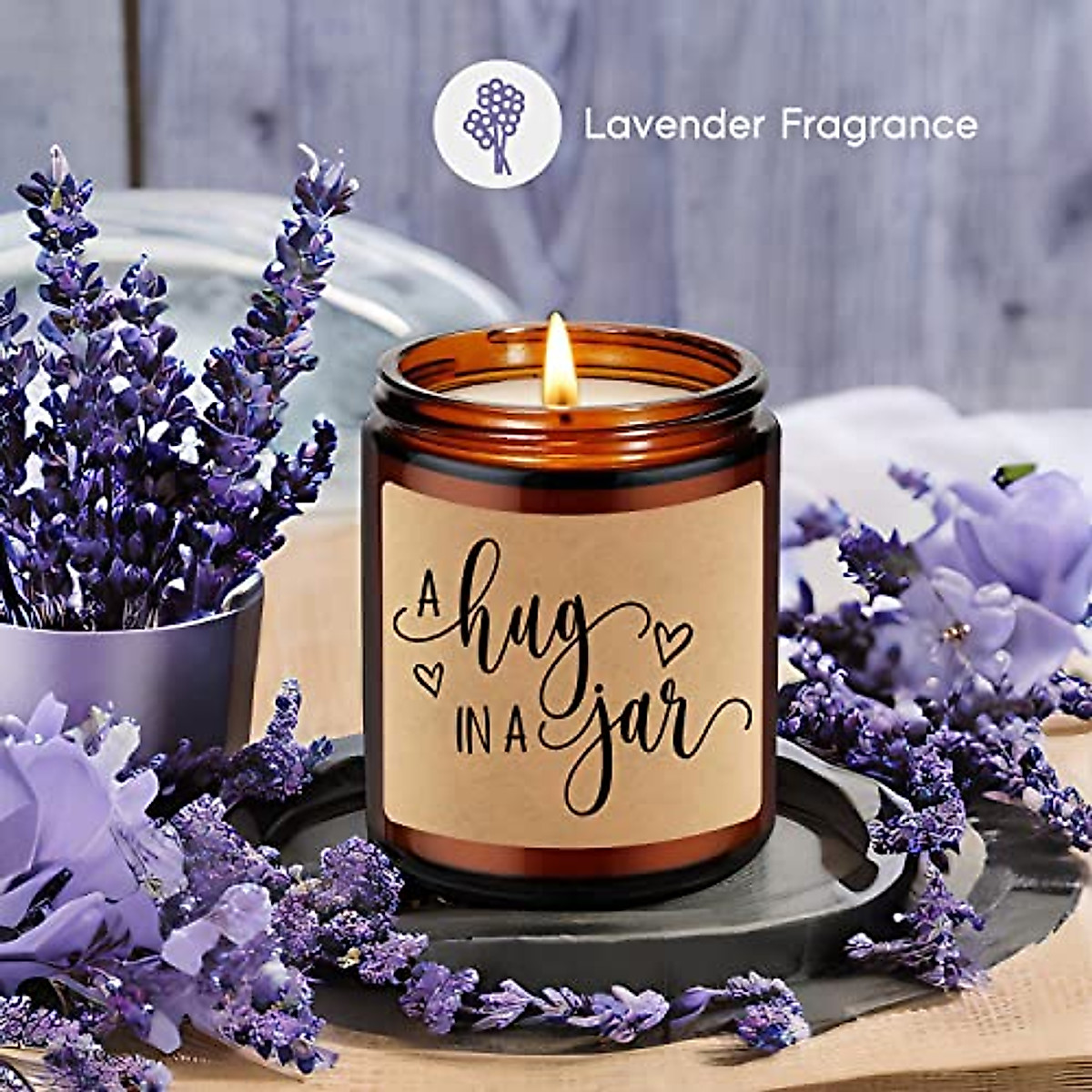 GSPY a Hug in a Jar Candle - Miss You Gifts, Mothers Day, Birthday Gifts for Women, Men, Mom, Friends - Sympathy Gift, Sending Hugs - Divorce, Get Well, Cancer, Grief, Thinking of You, Grieving Gifts