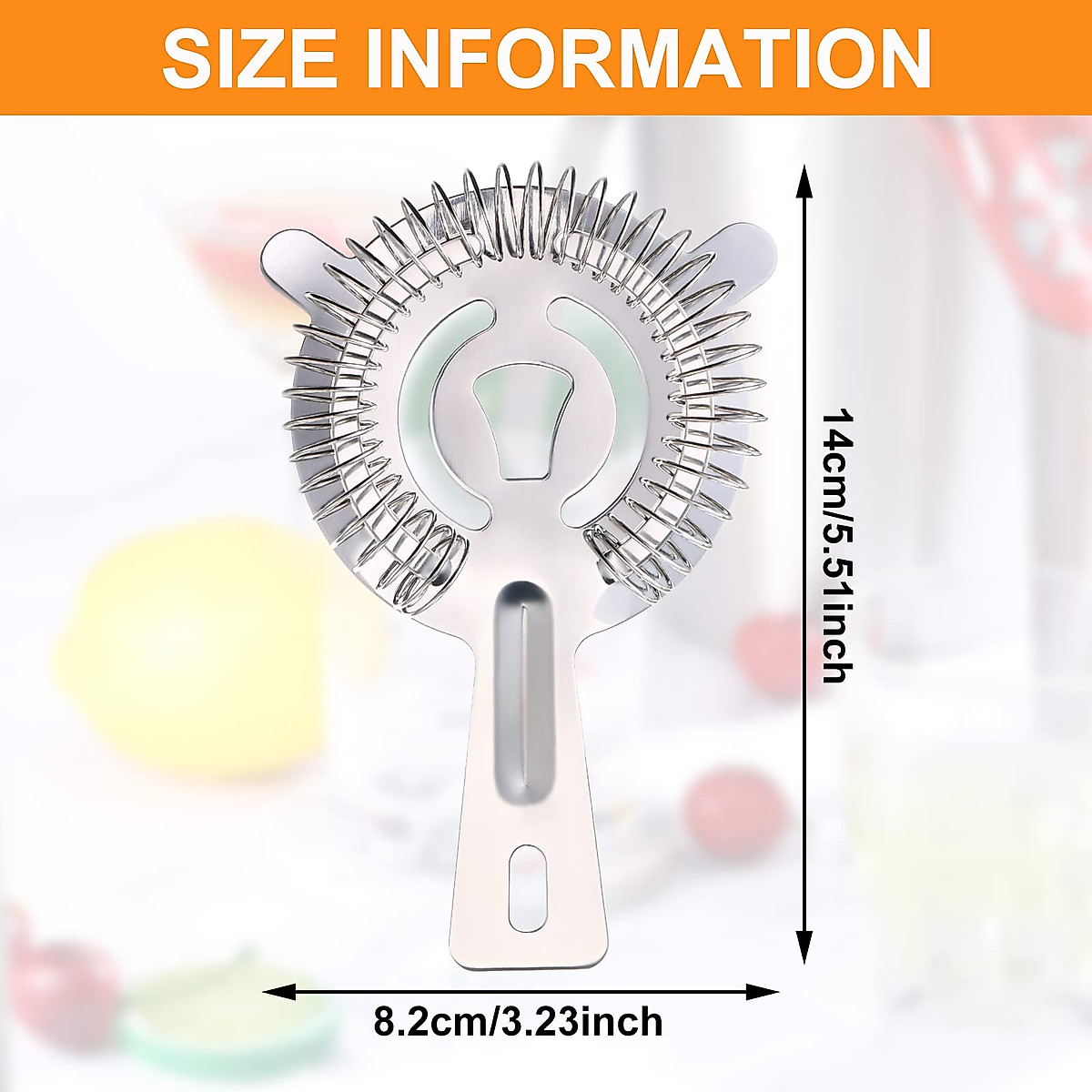 16 Pieces Bar Strainers Bartender Strainer Cocktail Strainers Stainless Steel Drink Strainer silver Shaker Strainer Ice Bar Shelf Strainer for Bartenders Drinking Water Filtering