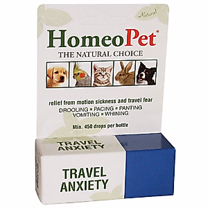 HomeoPet Travel Anxiety Relief for Pets 450 Drops per Bottle (1 Pack)