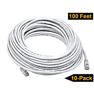 iMBAPrice 15 ' Cat5e Network Ethernet Patch Cable, 10 Pack, White (IMBA-CAT5-15WT-10PK)