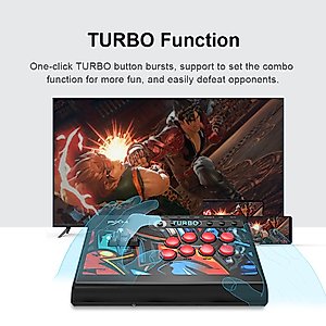 PXN X8 Arcade Fight Stick Joystick PC Street Fighter Keyboard Style Arcade Game Fighting Joystick USB Port Arcade Stick for PS3/ PS4/ Xbox One/Xbox Series X/S/Switch/Window PC (Black)