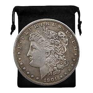 Kocreat Copy 1901-Morgan Dollar Plating Silver Coin-Replica U.S Old Original Pre Morgan Souvenir Coin Hobo Coin Lucky Coin Hobby Collection