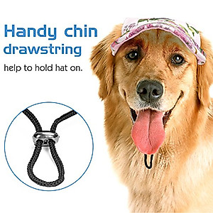 Pawaboo Dog Baseball Cap, Adjustable Dog Outdoor Sport Sun Protection Baseball Hat Cap Visor Sunbonnet Outfit with Ear Holes for Puppy Small Dogs, XL, Floral Purple