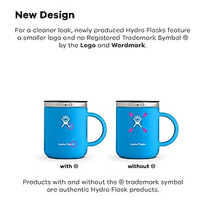 Hydro Flask 12 oz Travel Coffee Mug - Stainless Steel & Vacuum Insulated - Press-In Lid - Pacific