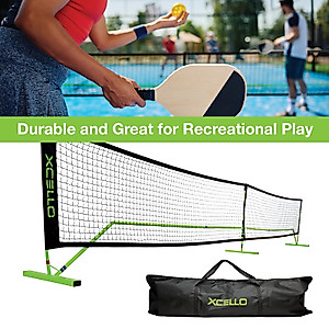 Xcello Sports Regulation Size Portable Pickleball Net System with Carry Bag