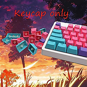 61 PBT Game keycap, 60% Backlight with Key Puller OEM Configuration American Layout, 87/104 Cherry MX Mechanical Keyboard (no Keyboard) (Ahris)