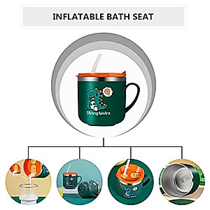 Toddmomy Milk Kids Steel Bottle Drinking Straw Stainless Plastic Cup Scale Anti-scalding Handle Cover and Silicone Ml with Baby Water