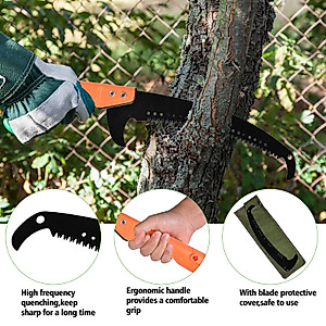 Scalebeard Hand Pole Saws for Tree Trimming,Manual Tree Trimmer,Handheld use or with Extended Manual Pruning Saw for precision tree limb cutting-Pole Saw Attachment(Pole not included)