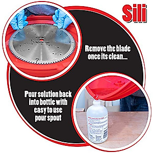 Sili Saw Blade Collapsible Cleaning Tray Made from Silicone to Hold Solution and for use with Saw Blades Up to 12 Inches in Diameter