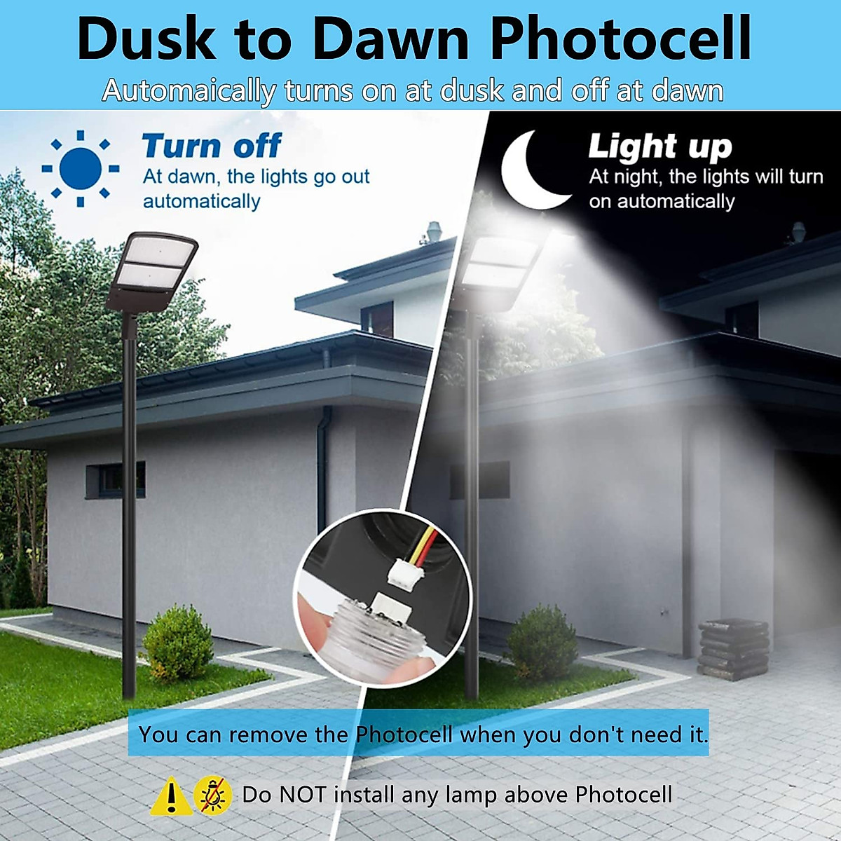 300W Outdoor LED Parking Lot Light with Slip Fitter Mount, 0-10V Dimmable, 5000K, 45000LM [1000W HPS/HID Equiv] UL/DLC Dusk to Dawn Photocell Sensor LED Commercial LED Flood Light