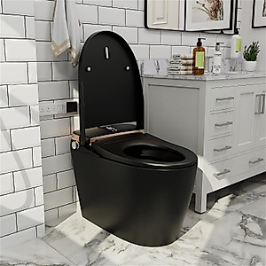 GIVINGTREE Black Smart Toilet with Auto Open Lid and Auto Flush, Modern Smart Tankless Instant Heating Toilet with Bidet Built in, Wireless RemoteControl and Smart Knob.