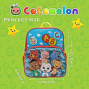 AI ACCESSORY INNOVATIONS Cocomelon JJ's Kids Backpack with ABC Song Sound Chip for Boys and Girls, Pre-school Toddler Travel Bag with Padded Back and Adjustable Straps, Versatile 12"