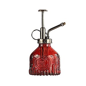 Hose 25 Ft Gardening Can Air Pressure Watering Retro Glass Spray Watering Watering Can Patio & Garden (Red, One Size)
