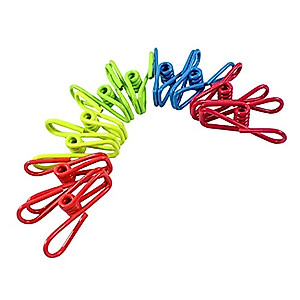 Xiaoyu 2 Inch Muti-Purpose Clothesline Clips Steel Wire Cord Clips Pins Utility Clips for Home/Office, Pack of 50