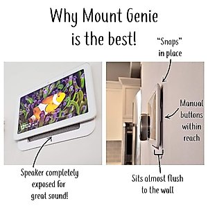 Mount Genie Simple Built-in Google Nest Hub Gen 2 Wall Mount [Does NOT FIT 2018 Gen 1]: The Perfect Smart Home Command Center | PoE Option Available | Designed in The USA