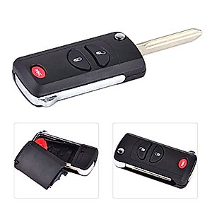 beler 2+1 Button Folding Flip Remote Holder Key Keyless Shell Case Fob Fit for Chrysler Dodge Jeep