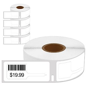 USUPERINK 5 Roll (400 Labels/roll) Compatible for Dymo LabelWriter 30373 Jewelry Price Tag 2-up Rat Tail Labels 7/8'' x 15/16'' Retail Adhesive Label Sticker [NOT FIT 550 & 5XL]