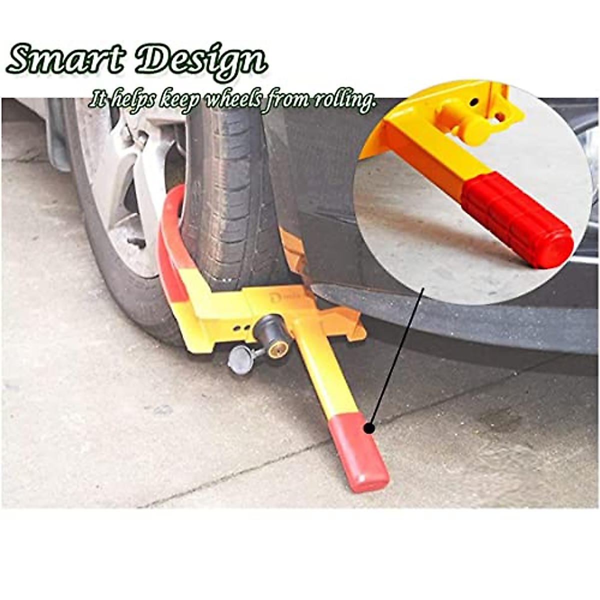 Zento Deals Security Tire Clamp - Heavy Duty Anti- Theft Vehicle Wheel Lock for Car Trailer