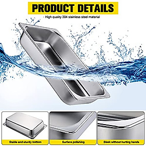 8 Pack Hotel Pans 1/1 Full Size 4" Deep Steam Table Pans 20.8"L x 12.8"W Hotel Pan 22 Gauge 0.8 mm Thick 304 Stainless Steel Anti Jam Steam Table Pan for Restaurant Food Warmer Cooking