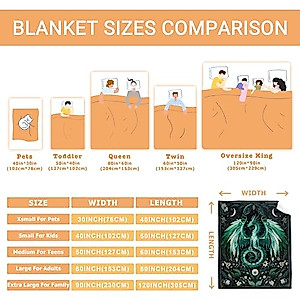 Dragon Blanket Gift for Woman Man Girls Boys Greens Dragon Gift for Dragon Lovers Soft Flannel Blanket for Living Room Sofa Couch Decor - 40"x50" for Kids/Children