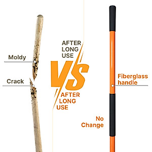 VNIMTI Shovel for Digging, 56 Inches Heavy Duty Shovel for Gardening, Round Shovel for Digging with Fiberglass Handle (Orange)