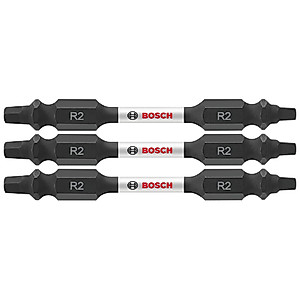 BOSCH ITDESQ22503 3-Pack 2-1/2 In. Square #2 Impact Tough Double-Ended Screwdriving Bits