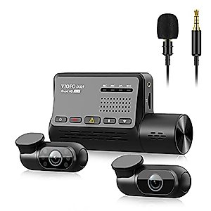 【Bundle: VIOFO A139 3CH with CPL + Microphone Kit】 3 Channel Dash Cam WiFi GPS VIOFO A139, Front+Interior+Rear 1440P+1080P+1080P Triple Car Dash Camera w/CPL, IR Night Vision, Parking Monitor