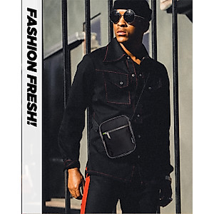 Fydelity Small Crossbody Bags for Women & Men – 80s/90s Small Bum Bag – Stylish Travel & Festival Belt Bag – Ideal Fanny Pack for Daily Fashion – Perfect for Travel & Everyday Wear – Black Bag