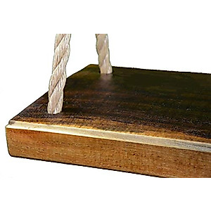 Rustic American Black Walnut 30 Inch Wooden Tree Swing - Wood Swings Rope Kids Adult Wood Outdoor Patio Wood