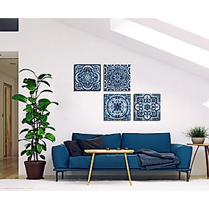 KLAKLA Navy Blue Wall Art - Sturdy Wood Frame Craftsmanship - Versatile Installation for Stylish Decor & Explore Captivating Navy Blue Wall Decor and Canvas Art