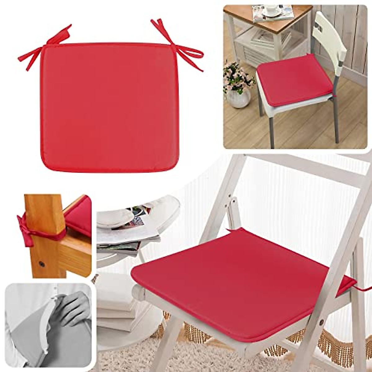 TUNKENCE Seat Cushion Chair Cushions for Office Square Strap Garden Chair Pads Seat Cushion for Outdoor Bistros Stool Patio Dining Room 15x15 Inch