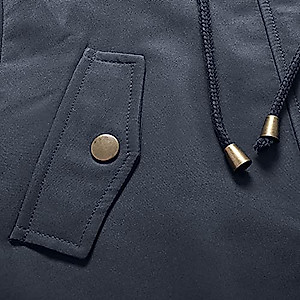 luwita Chamarras Para Mujer Women's Mid-Length Parka Winter Outerwear Jacket Horn Button Fleece Thicken Coat Warm Jacket Zip Up Long Hoodie Chunky Sweater