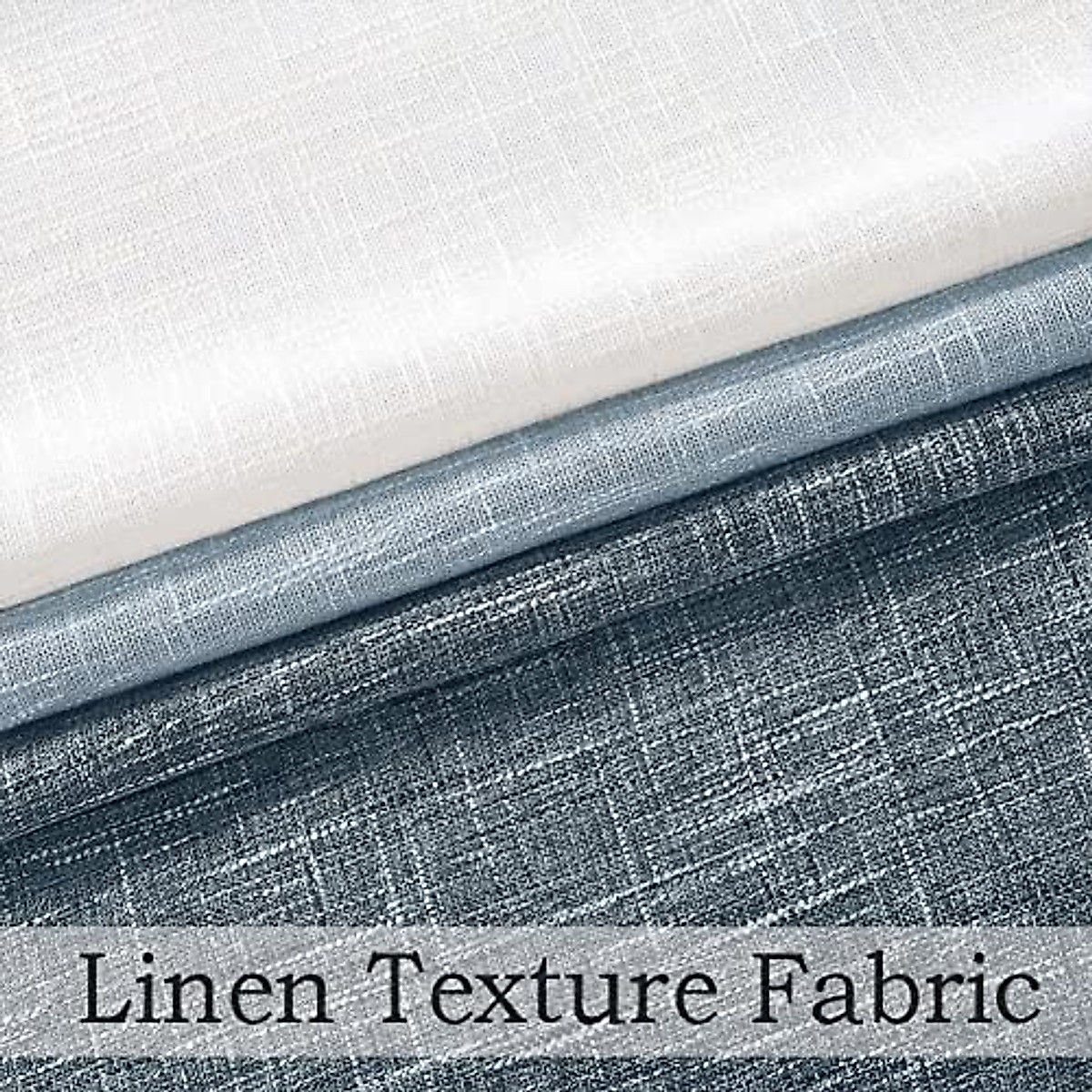 Central Park Ombre Window Curtain Panel Linen Gradient Print on Rayon Blend Fabric Drapery Treatments for Living Room/Bedroom, Cream White to Indigo Blue, 40" x 63", Set of 2