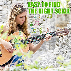 2 Pcs Guitar Fretboard Stickers, Guitar Note Stickers, Learn Guitar Tabs, Sticker for Beginner Learner with 10 Pcs Guitar Picks