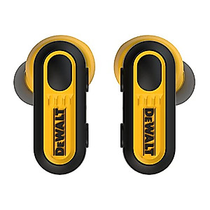 DEWALT True Wireless Bluetooth Earbuds — TWS Bluetooth Headphones — Wireless Earbuds with Type C Charging Case — Waterproof Wireless Earphones — Jobsite Pro-X1 Premium Sound for Outdoor Work