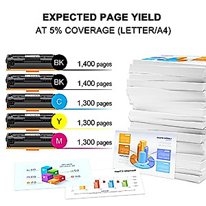Toner Bank Compatible Toner Cartridge Replacement for Canon 045 045H MF634Cdw MF632Cdw Color ImageCLASS LBP612Cdw LBP612 MF632c MF634c Printer Ink (Black Cyan Magenta Yellow, 5-Pack)