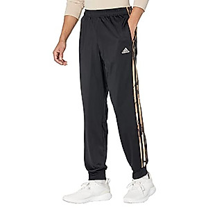adidas Men's Warm-up Tricot Tapered Camo Track Pant, Black, Medium