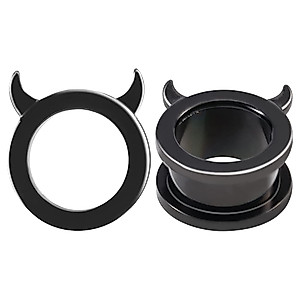 COOEAR 1 Pair Flesh Ear Gauges Piercing Plugs Tunnels Evil Style Earrings Stretchers Expander Men Women Gift Body Jewelry.