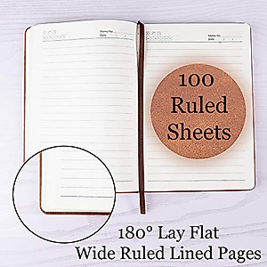 Tree of Life Journals For Women & Men A5 Lined Wide Ruled Writing Personal Diary Notebooks 180° Lay Flat Thick Paper Hard Cover Leatherette 200 Pages(Blue)