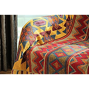 HNNSI Bohemian Cotton Woven Blanket Throw with Fringe, Reversible Sofa Towel Knitted Couch Blanket Throw for Bed Chair, Home Office Decor Tassels Blanket (51x70inch)