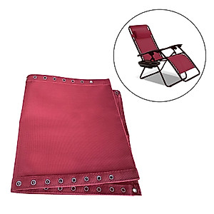 Duiaynke Durable Folding Lounge Repair Cloth Part Beach Pool Lawn Recliner Lounge Large Mesh Cloth Cover Zero Gravity Chair Cloth (Wine Red)