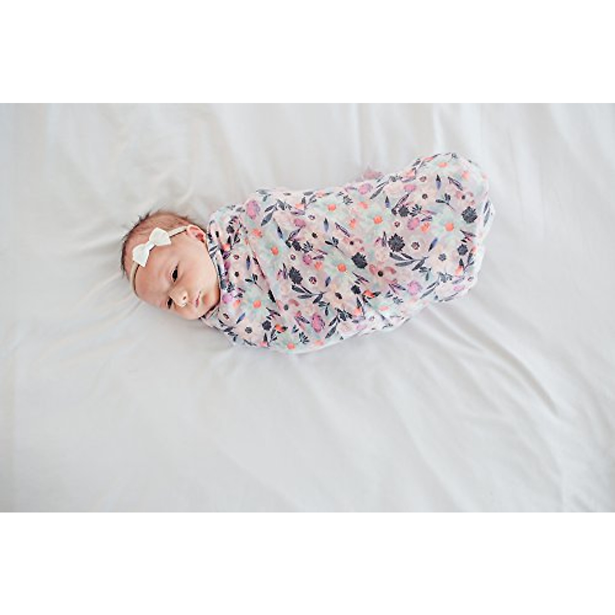 Copper Pearl Large Premium Knit Baby Swaddle Receiving Blanket Floral Morgan