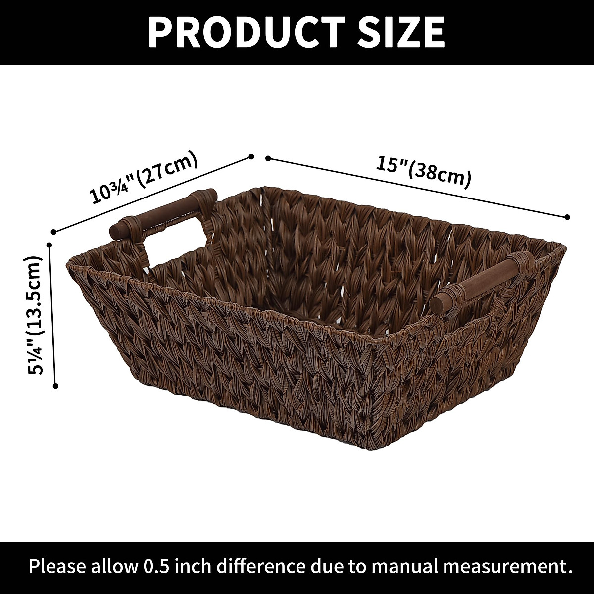 GRANNY SAYS Bundle of 2-Pack Wicker Baskets & 3-Pack Wicker Storage Baskets
