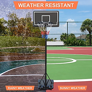 aokung Portable Adjustable Height 5.4ft - 7ft Basketball Hoop Backboard Stand and Rim for Kids Youth w/Wheels Basketball Goal Game Play Set Indoor/Outdoor