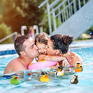 Creative Rubber Ducks, 12 Pack Assorted Rubber Ducks Bath Toys Funny Rubber Duckies for Kids Duck Toy Floating Bathtub Toys for Kids Baby Shower Party Favors Christmas Collection (12 Styles)