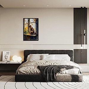 Diamond Painting Kit for Adults and Children-Cat on Window Sill Beginner DIY 5D Full Circle Gemstone Art-Suitable for Home Bedroom Wall Decoration (20x30inch)