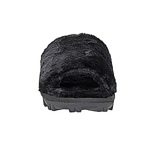 CUSHIONAIRE Women's Mushi Cozy Slipper +Memory Foam, Black 10